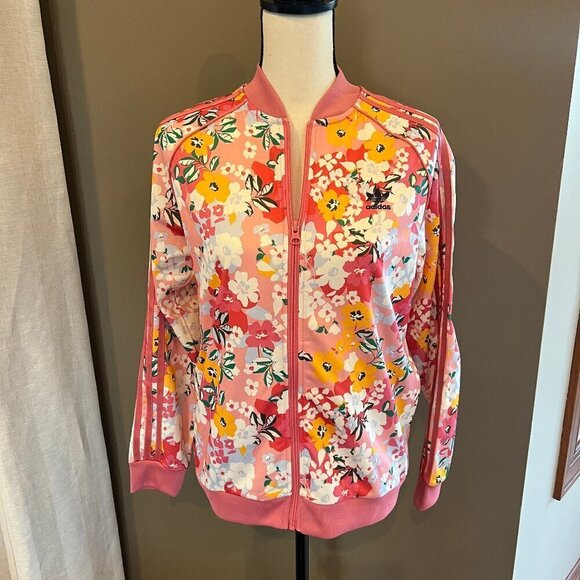 adidas | Jackets & Coats | Adidas Floral Girls Track Jacket With Floral ...
